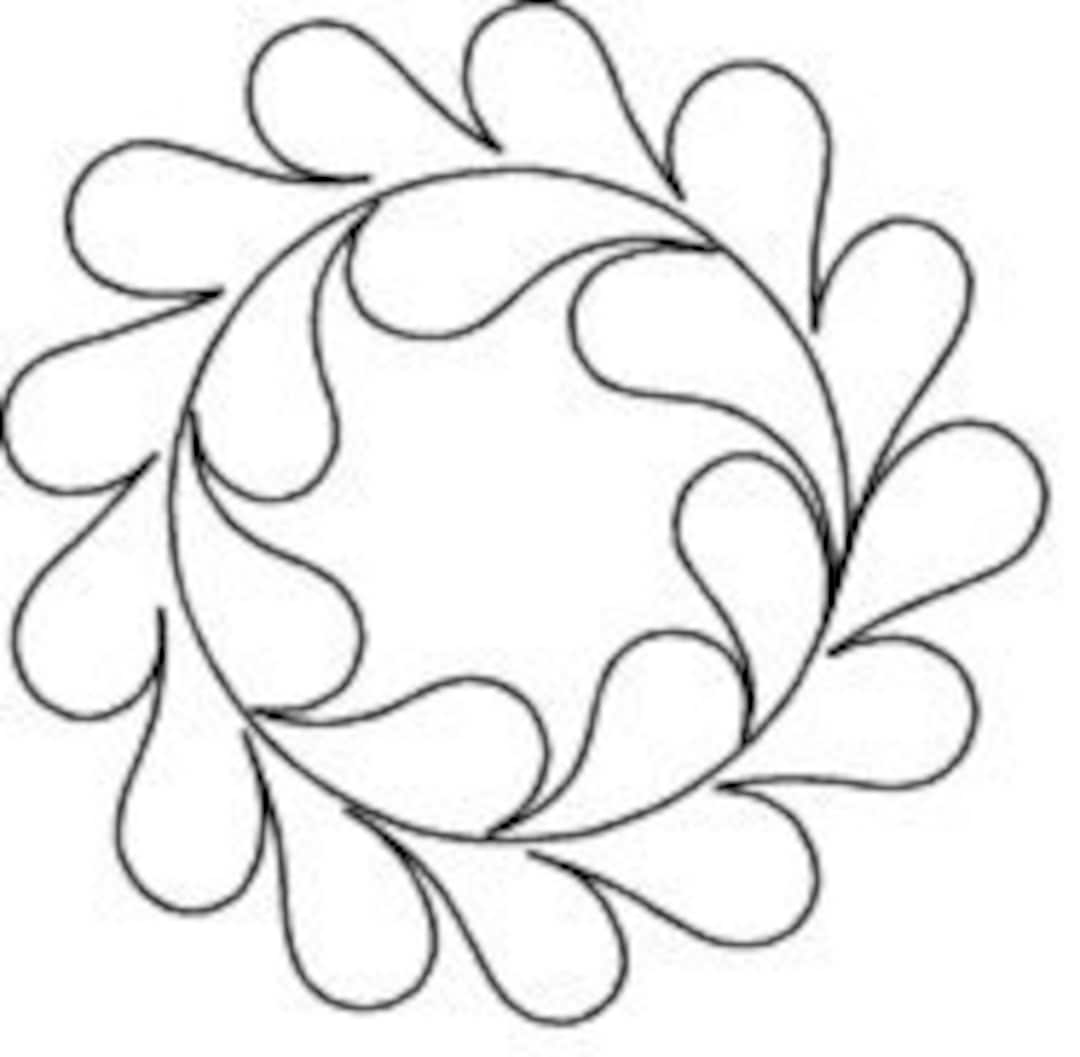 Small Feathered Wreath-block- Motif-digital Quilting Pattern-digital ...