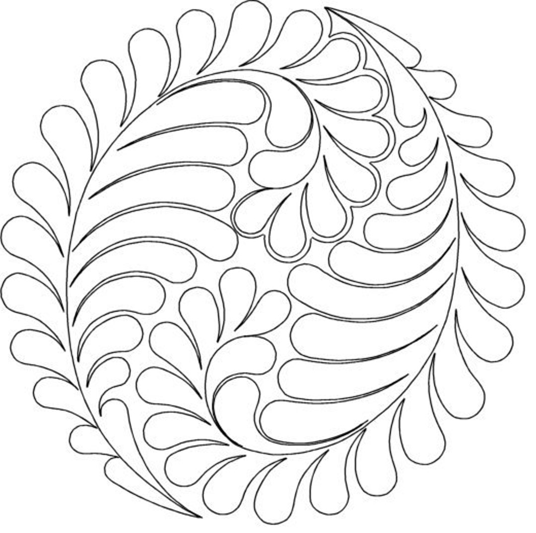 Ying Yang Round Feather-block-motif-quilting Pattern for Longarm ...