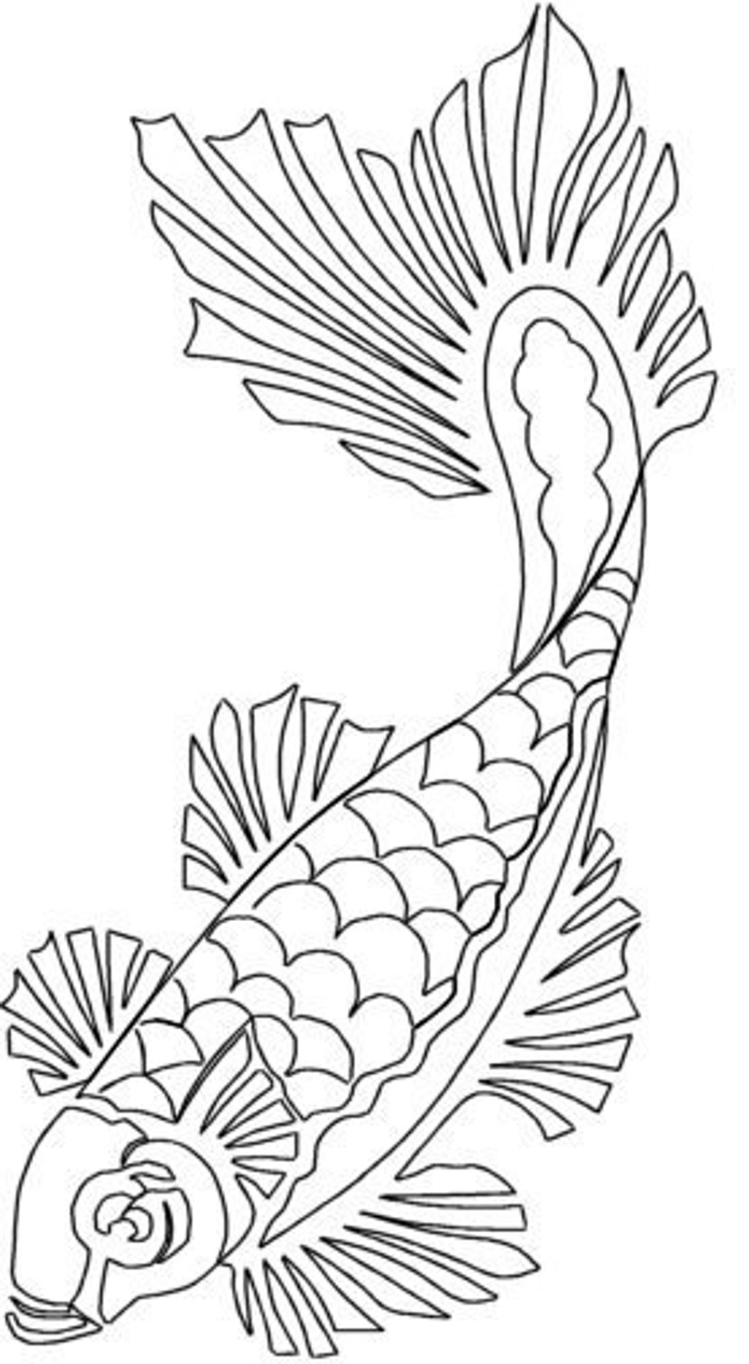 Koi Fish-motif-digital Quilting Pattern-digital Download-zipped File ...