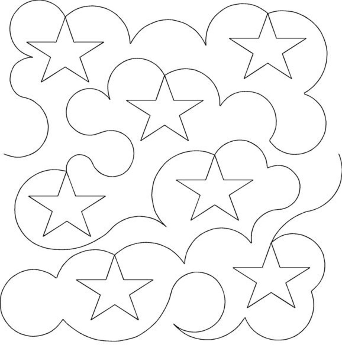 Star-pantograph-digital Quilting Pattern for Longarm Machines-digital ...