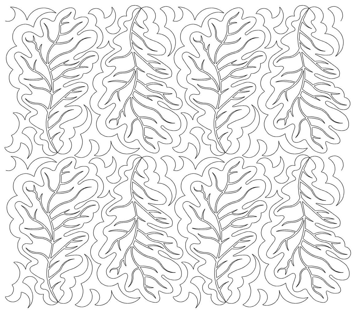 Oak Leaf-pantograph-border-motif-digital Quilting Pattern for Longarm Machines-digital Download ...
