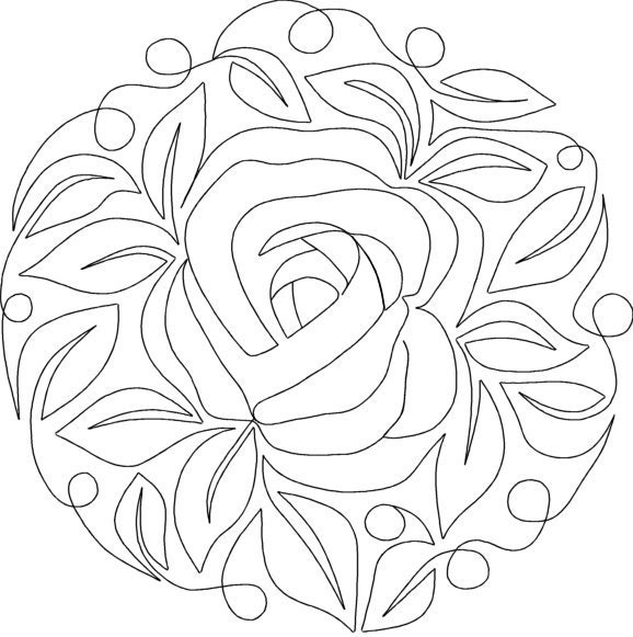 Round Rose-motif-digital Quilting Pattern-digital Download-zipped File ...
