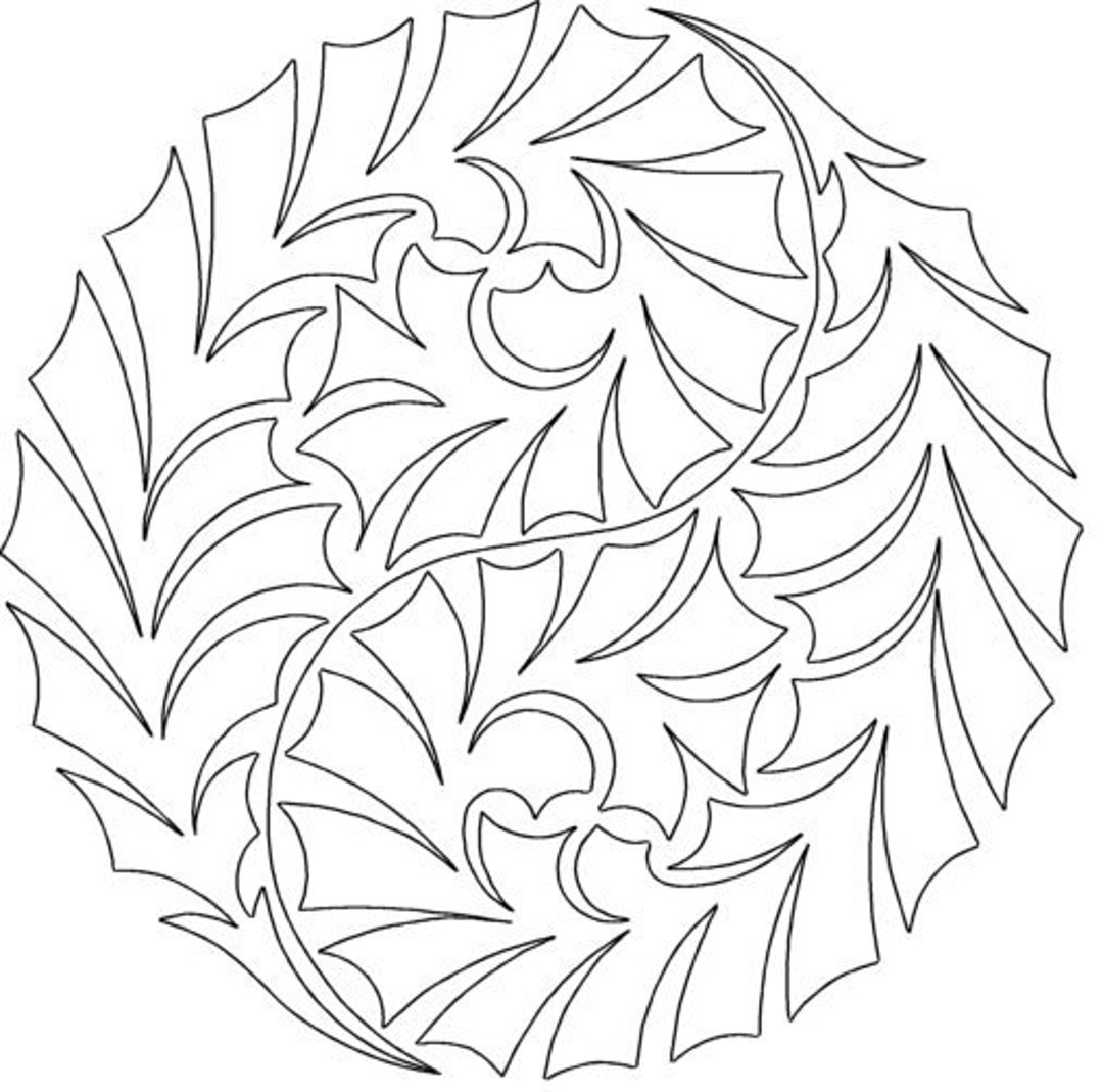 Ying Yang Fan Feather-block-motif-quilting Pattern for Longarm Machines ...