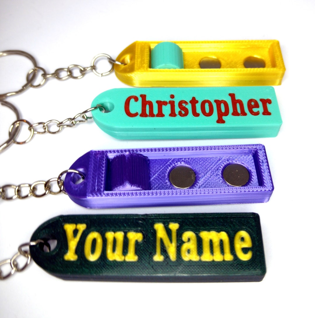 Customizable Magnetic Fidget Slider Keychain 3D Printed With Your Name ...