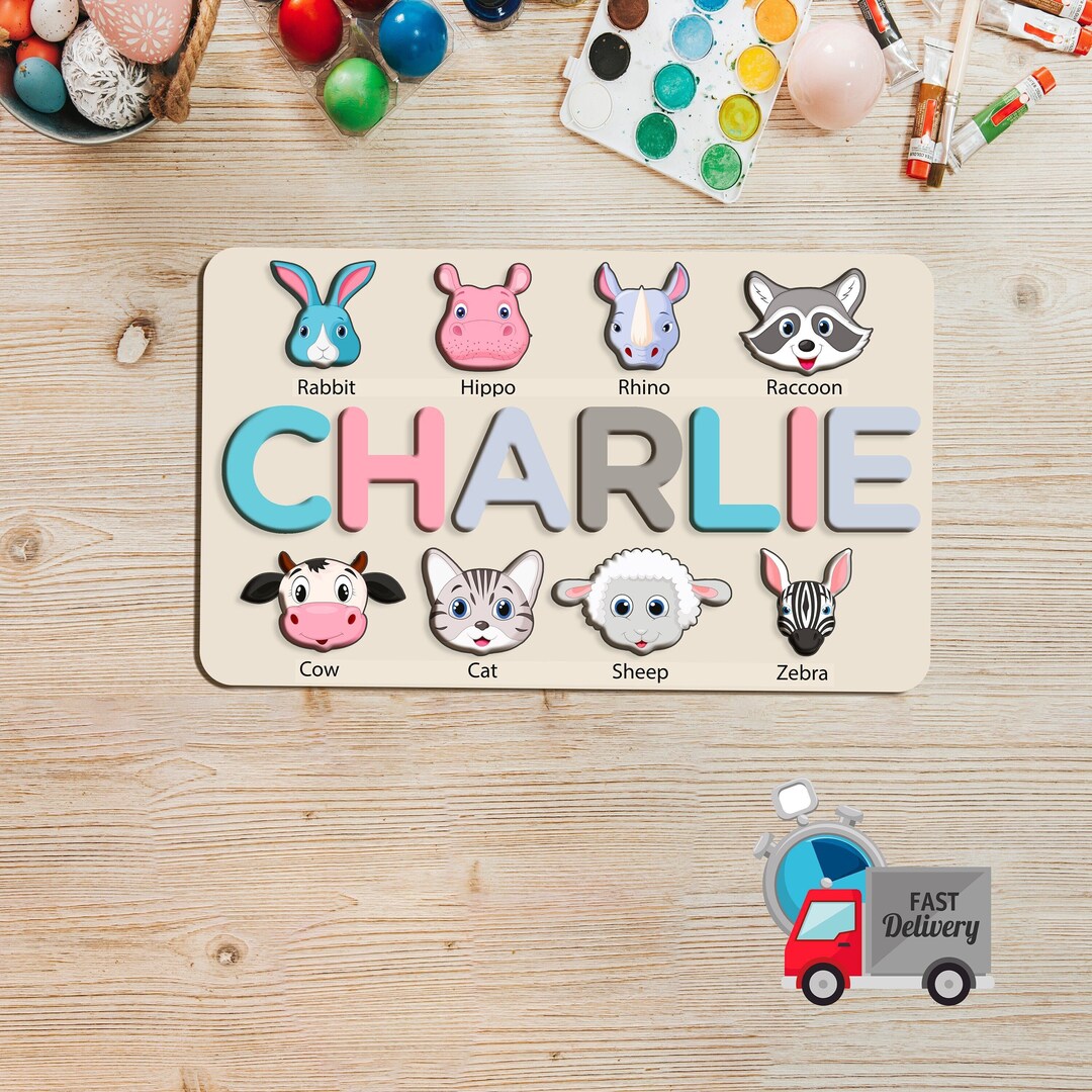 Wooden Name Puzzle, Toddler Name Puzzle, Custom Name Puzzle, Baby ...