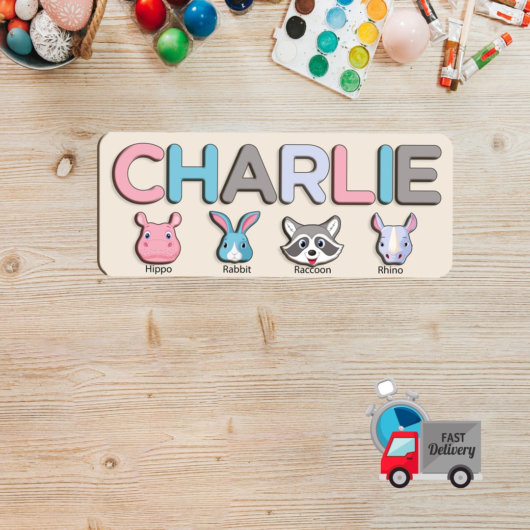 Animal Name Puzzle, Wooden Toys, Toddler Toys, Discovery Toys, Baby ...