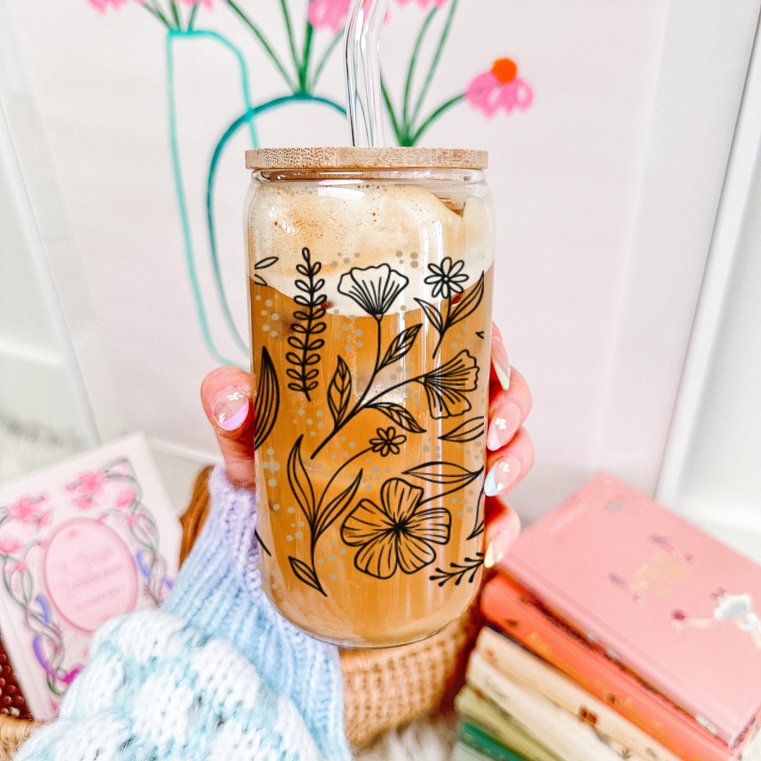 Wildflowers Wrap Around Simple Dainty Boho Wildflower Floral Outline ...