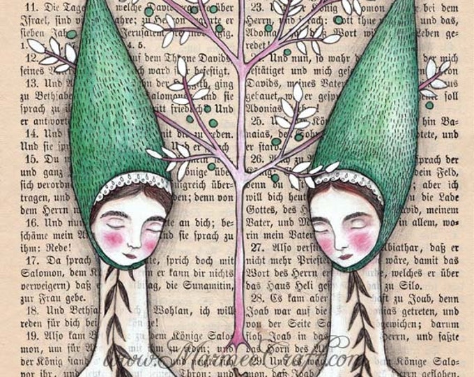 Marmeecraft Folk Acorn Art Print, our Oak Tree - Etsy