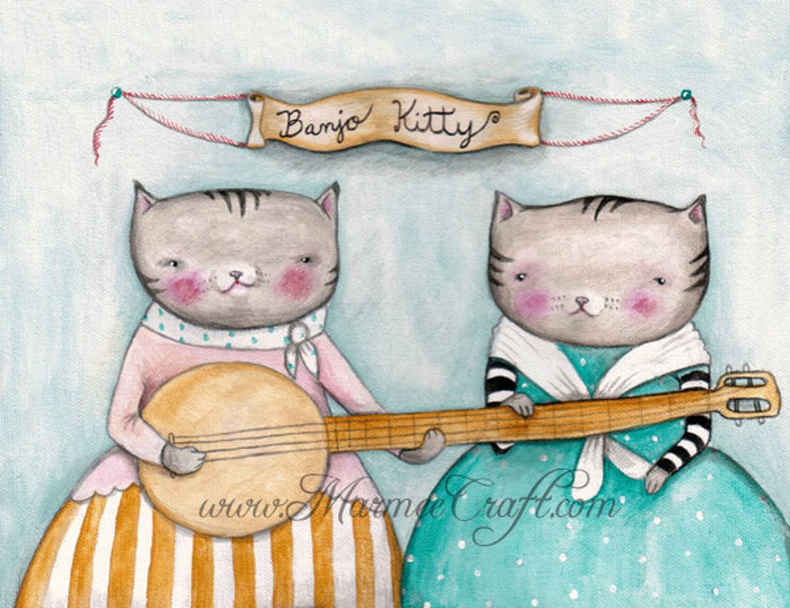 Marmeecraft Art Print banjo Kitty - Etsy