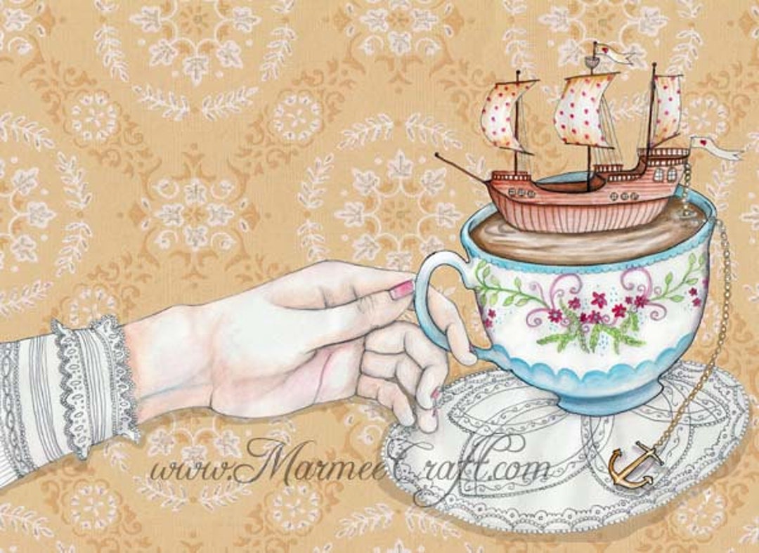 Marmeecraft Art Print once Upon a Tea Time - Etsy