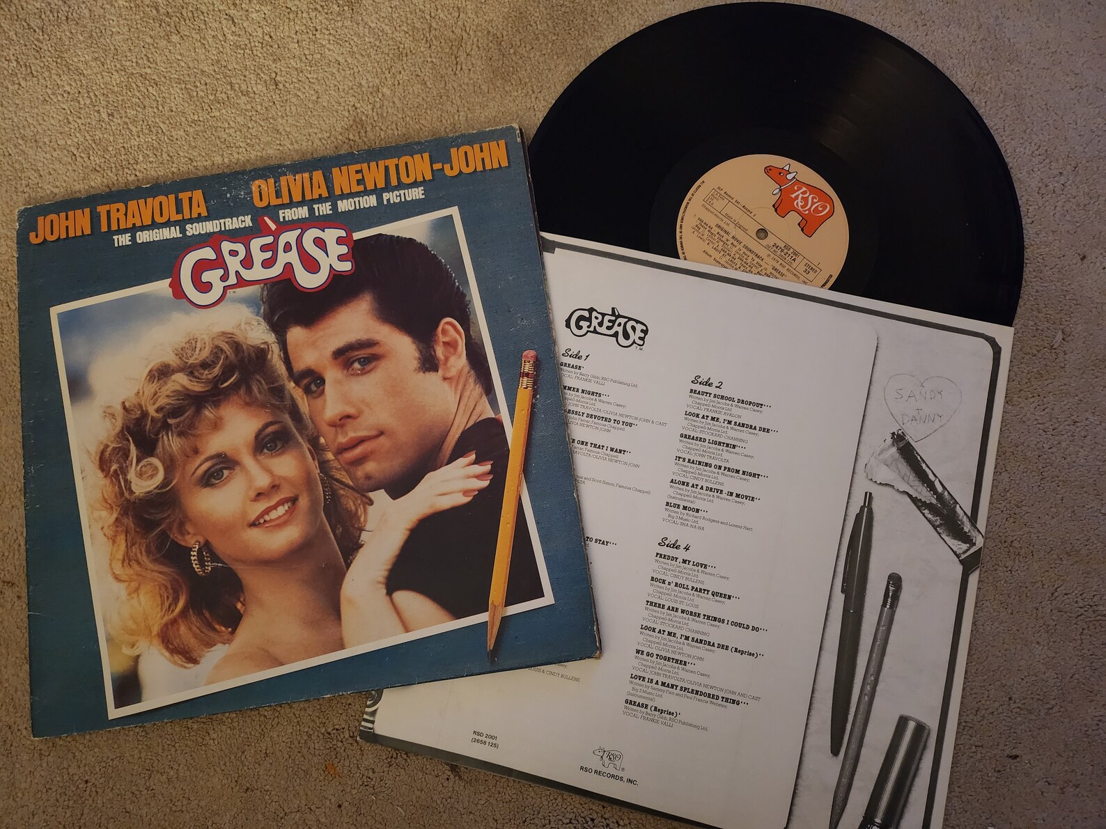 GREASE the Original Soundtrack From Motion Picture ONLY Record 2 All ...