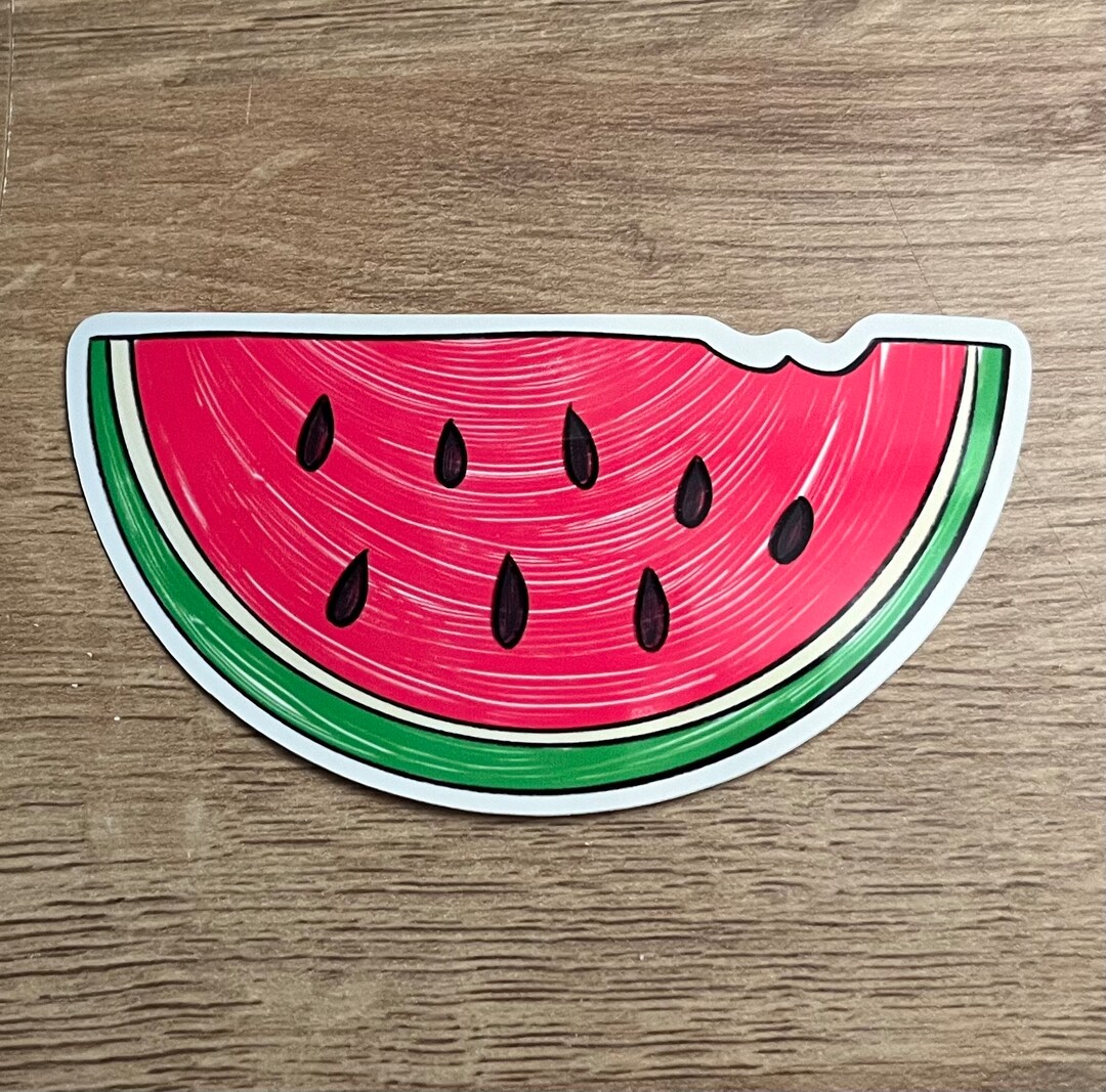 Cute Watermelon Slice Sticker || Water Resistant Glossy Sticker for ...