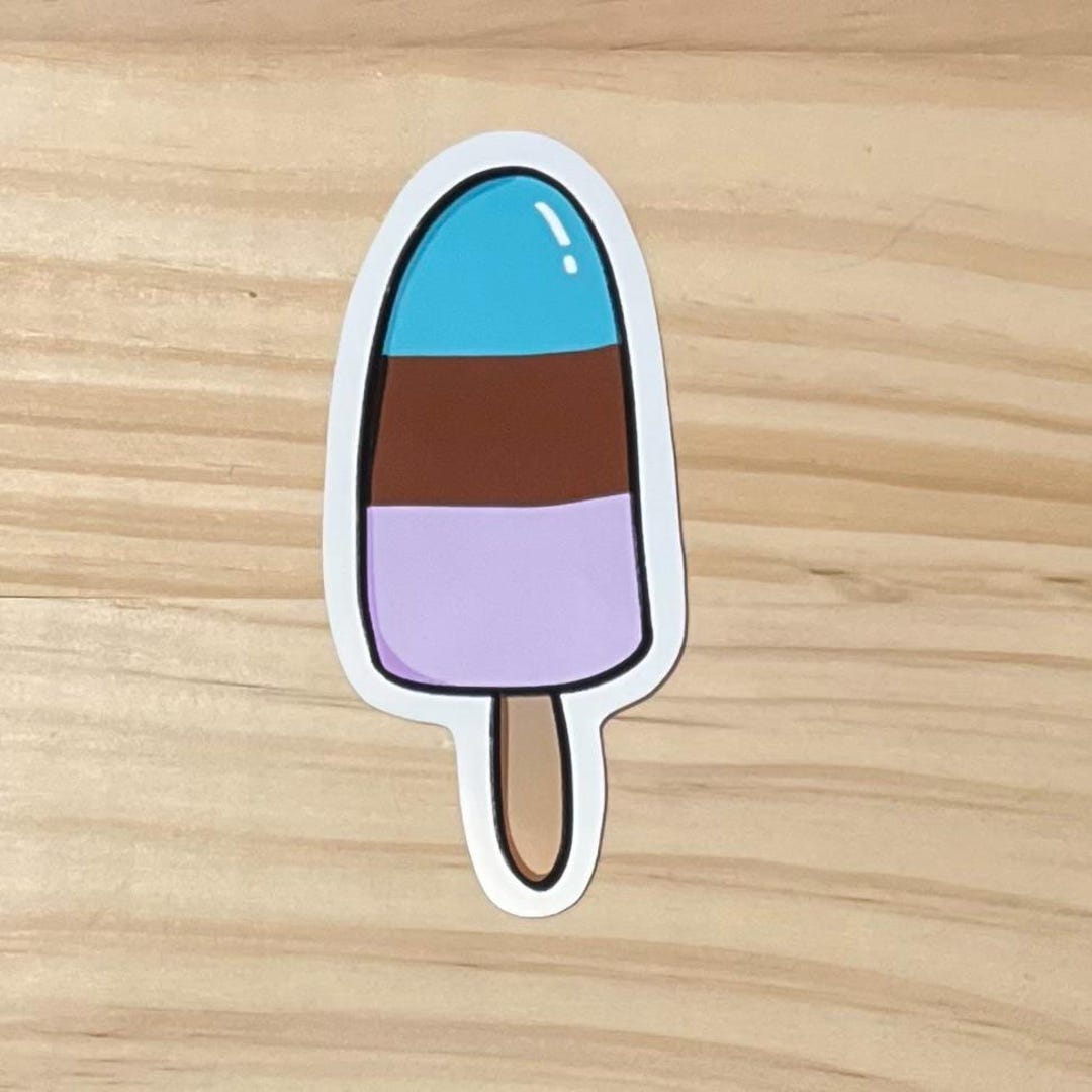Sweet Treats Stripe Popsicle || Water Resistant Glossy Sticker for ...