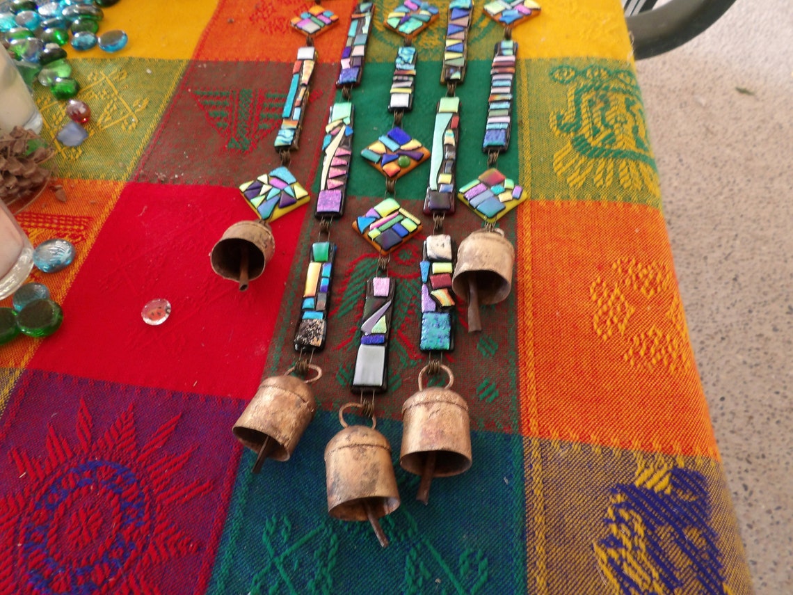 Sample of Made to Order Glass Wind Chimes~wall Hanging ~fused Dichroic ...