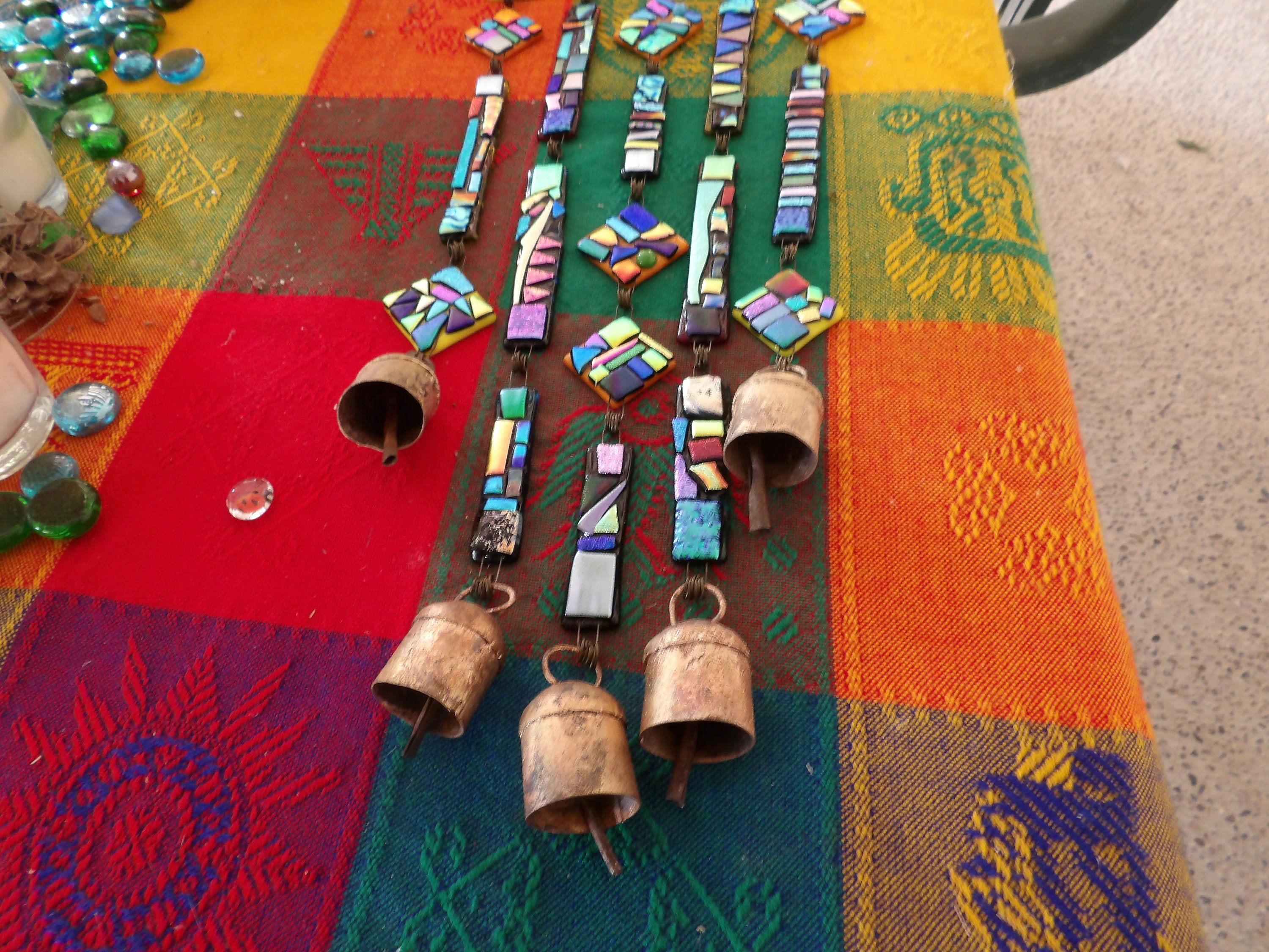 Sample of Made to Order Glass Wind Chimes~wall Hanging ~fused Dichroic ...