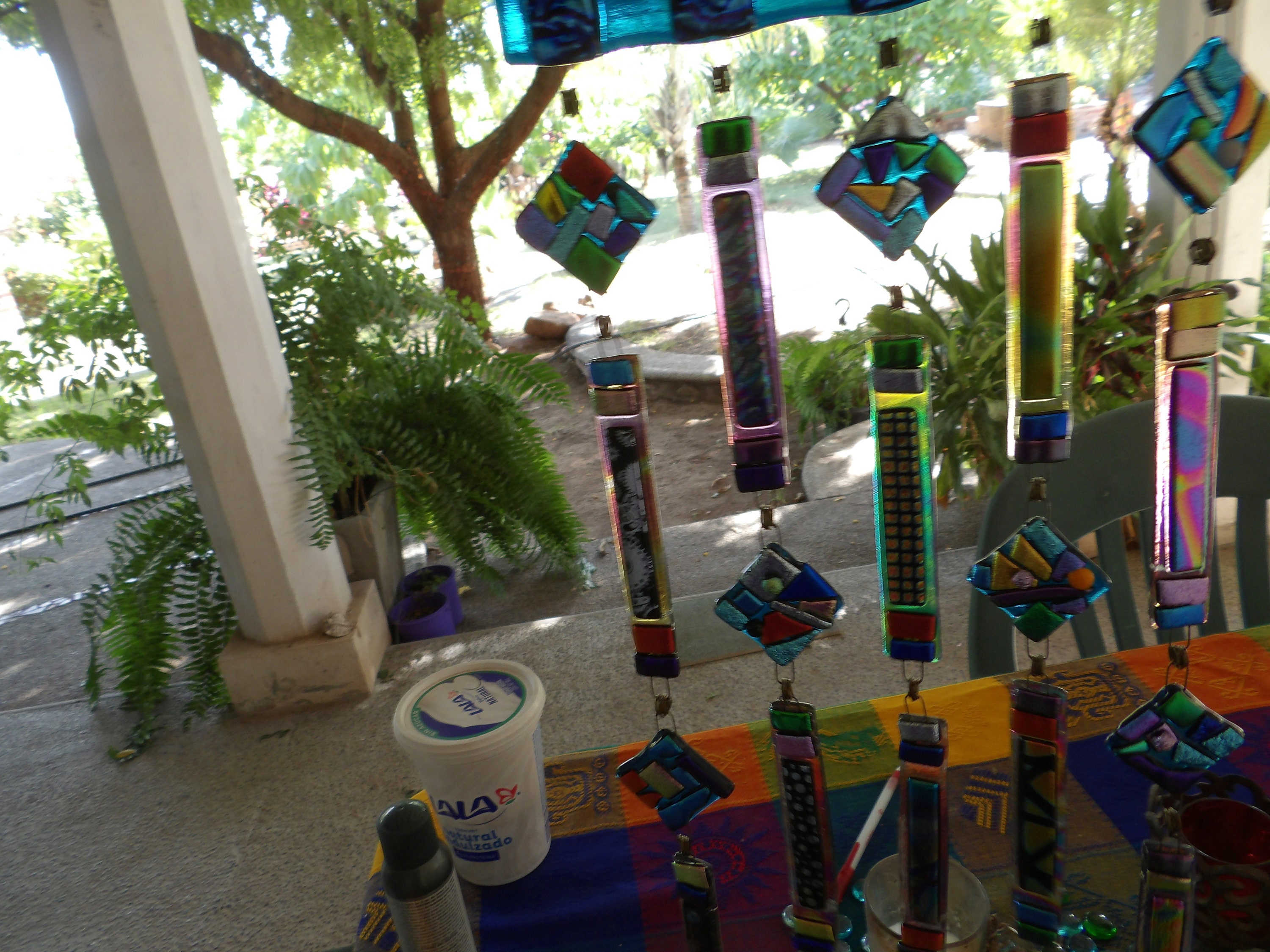 Sample of Made to Order Glass Wind Chimes~wall Hanging ~fused Dichroic ...