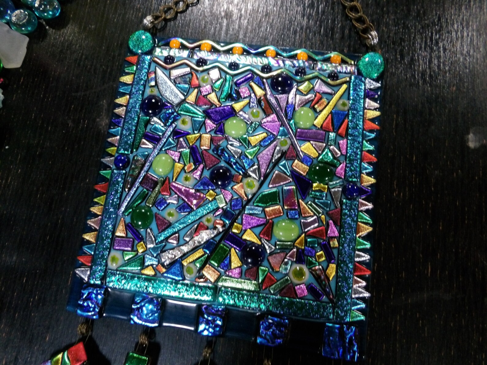 Sample of Made to Order Glass Wind Chimes~wall Hanging ~fused Dichroic ...