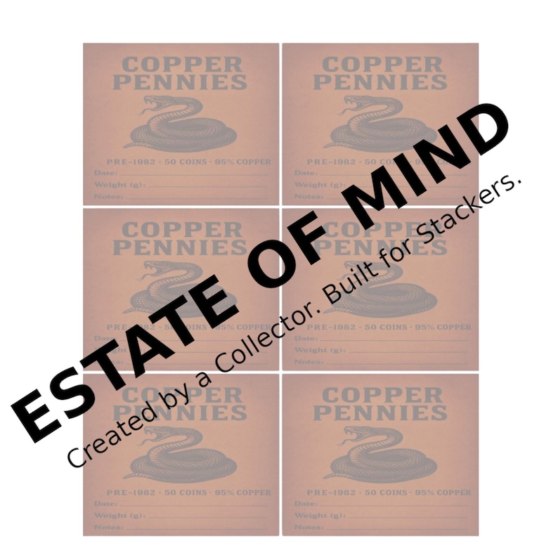 Copper Penny Wrapper Kit – Printable Coin Roll Set | Rattlesnake Design ...