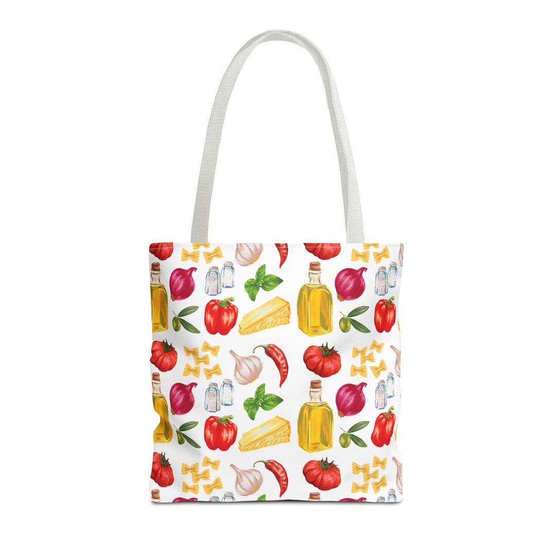 Fresh Produce Pasta Tote Bag - All Over Front and Back Print, Farmers ...