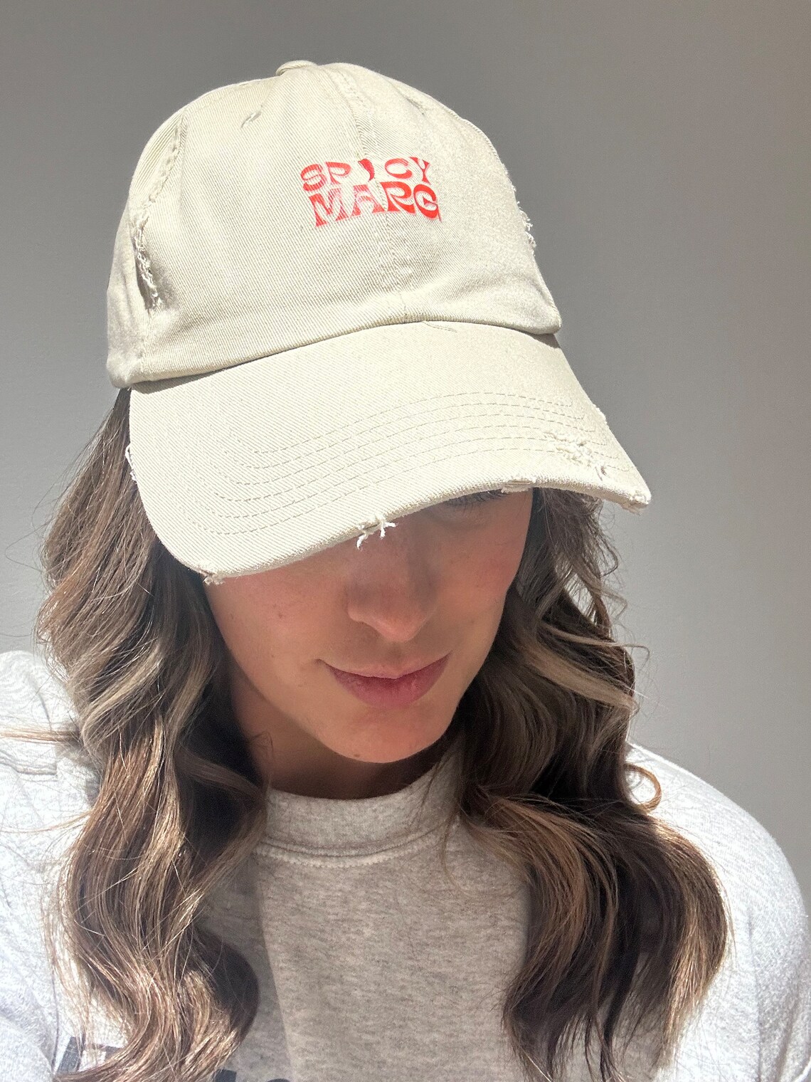 Spicy Marg Distressed Cap Unisex Hat, Margarita Aesthetic, Chilli ...