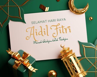Selamat Hari Raya Ecard Gold Theme - Etsy