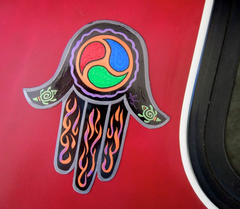 Hamsa Hand Magnet 'world Triad' Symbol Protection - Etsy