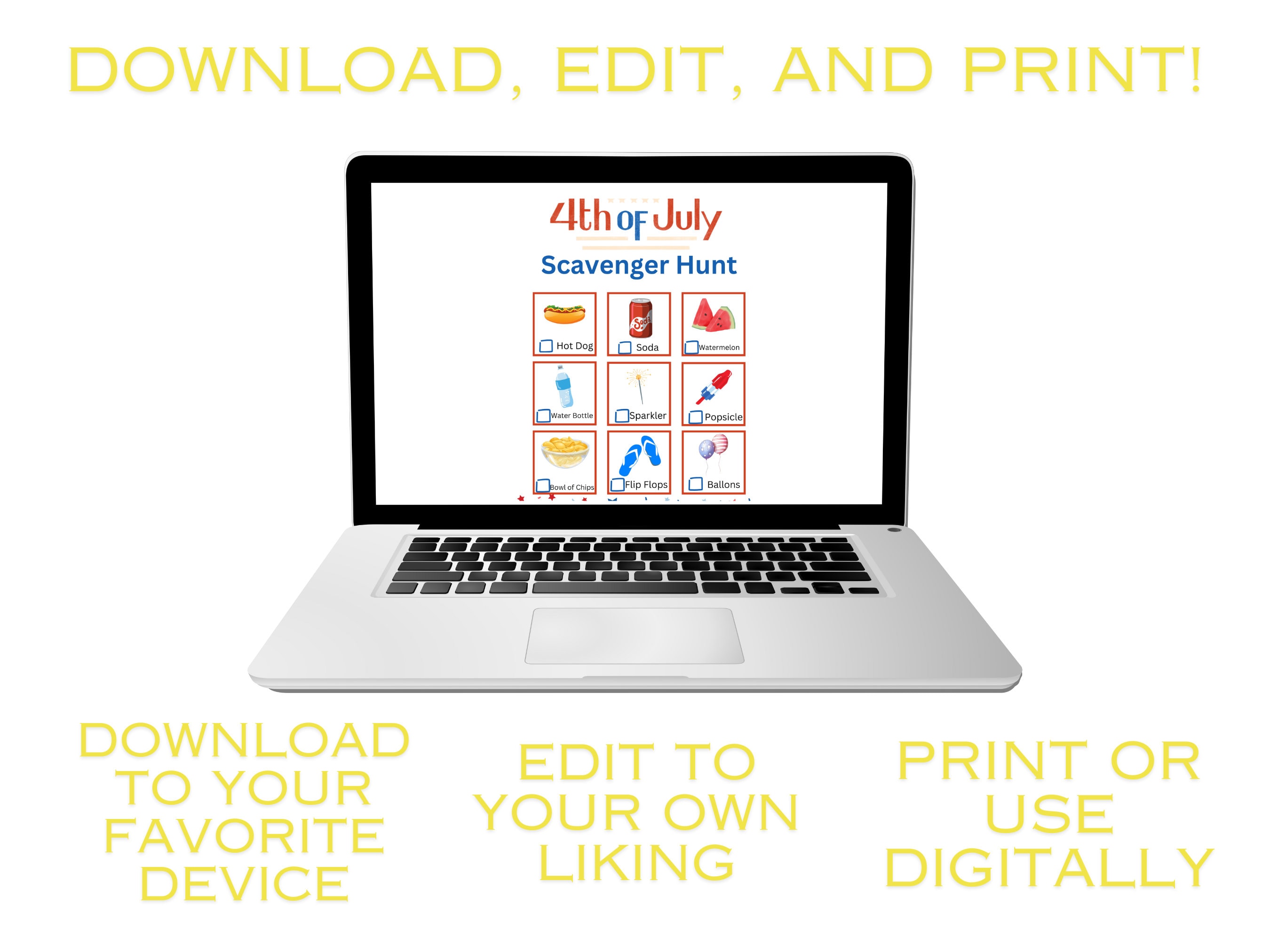 4th of July Scavenger Hunt | Kids | Canva Pro | Editable | Fun for Kids ...