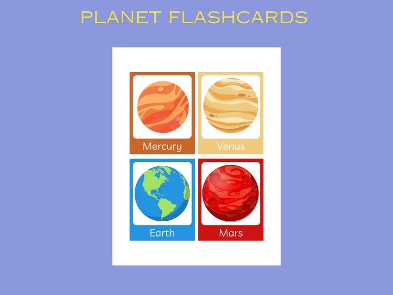 Kid's Planet Flashcards | Canva | Download | Editable | Pre-school ...
