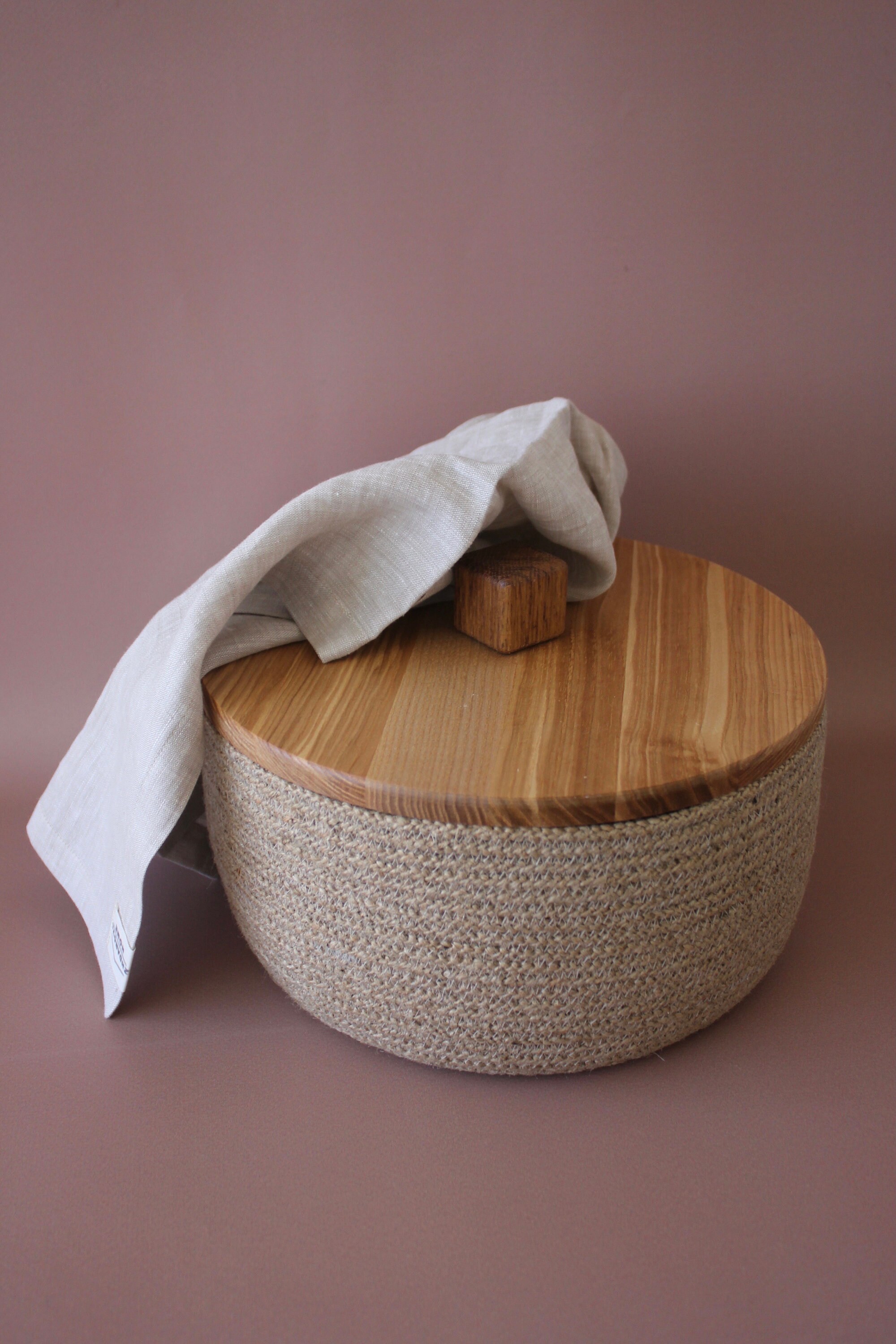 A Farmhouse Bread Box With Wooden Lid Bread Box Countertop a Round ...
