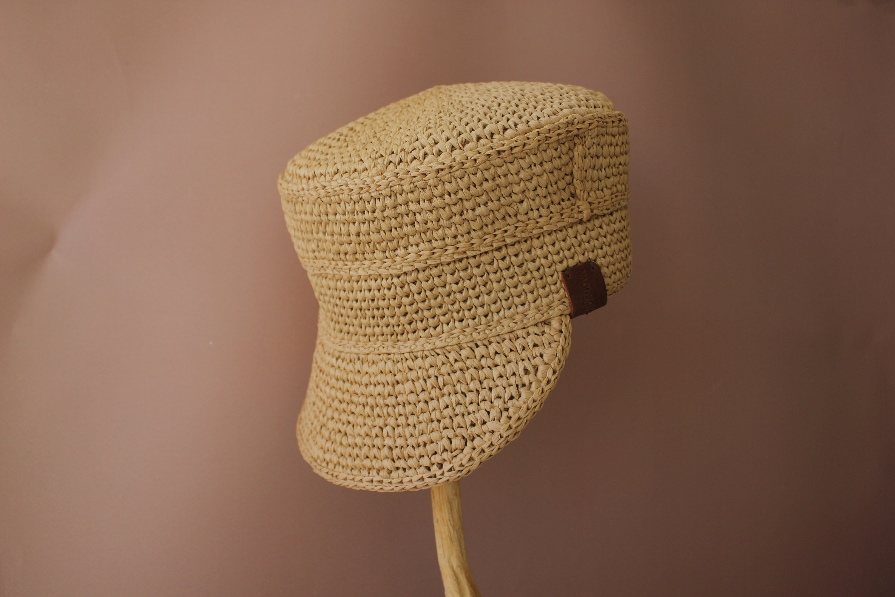 Straw Baker Boy Cap for Women * Summer Beige Breton Cap * Raffia Baker ...