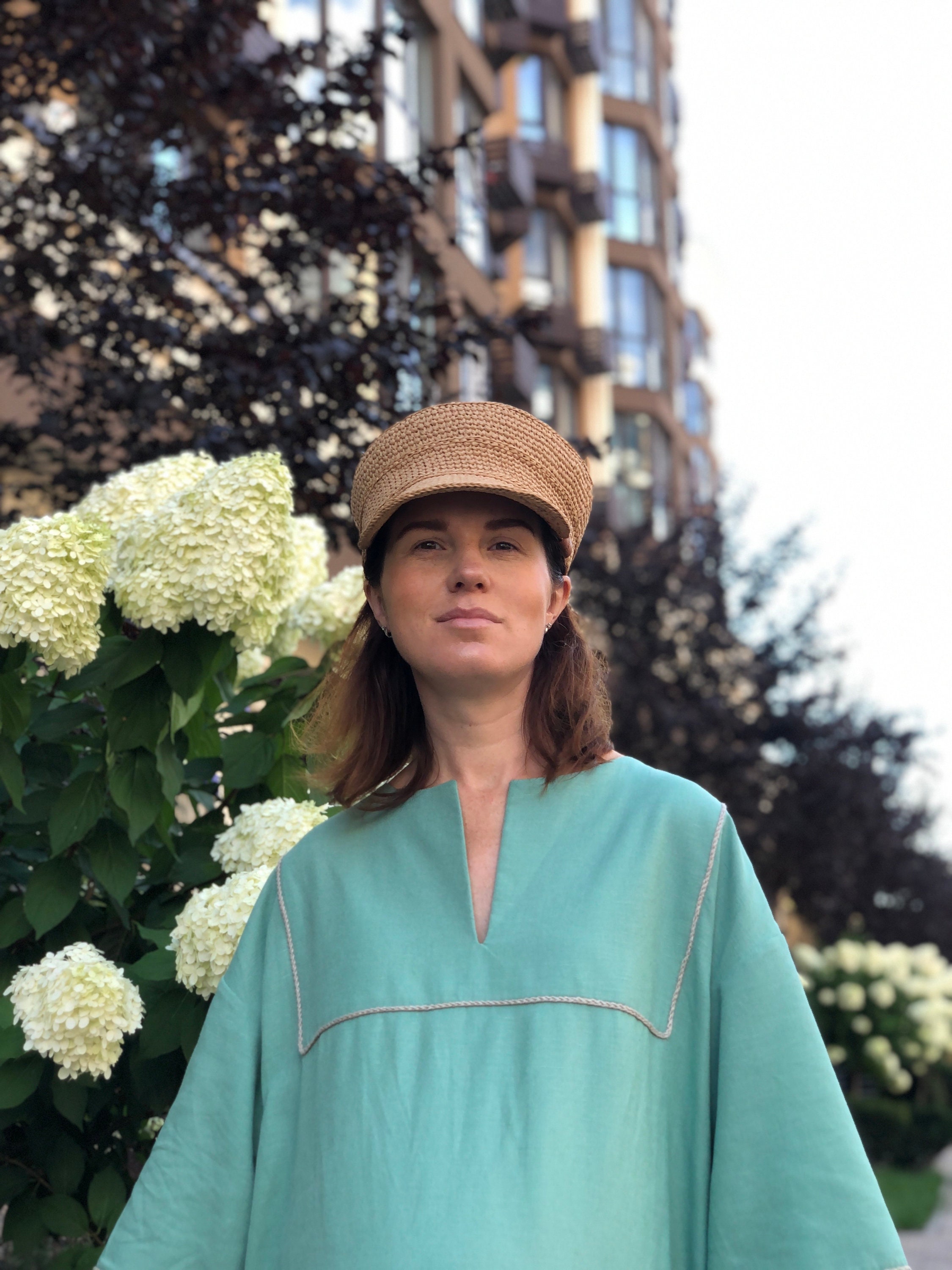 Straw Baker Boy Cap for Women * Summer Beige Breton Cap * Raffia Baker ...