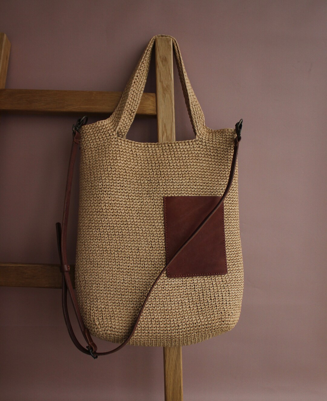Large Straw Tote Bag Raffia Tote Bag Casual Tote Bag Large Handmade ...