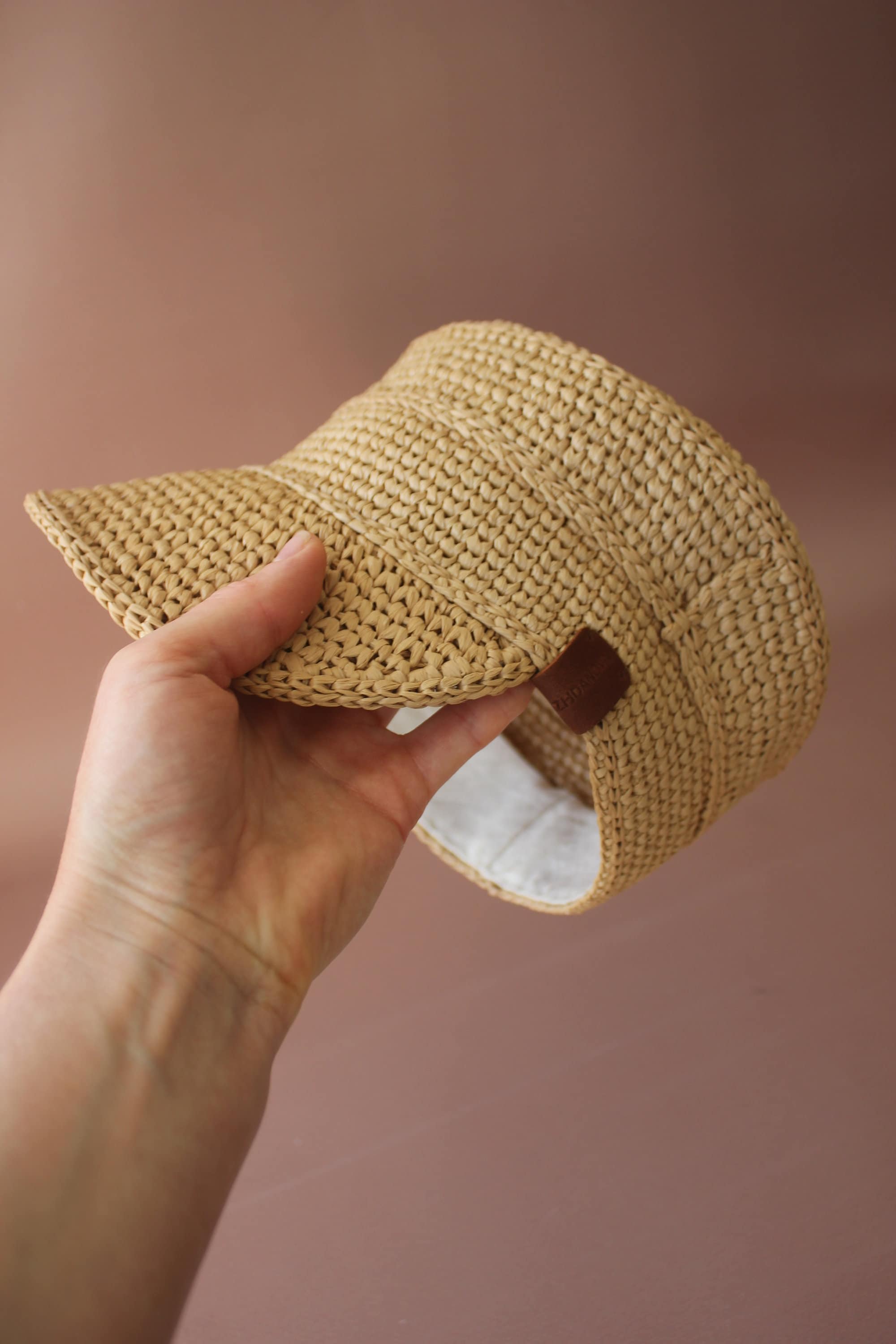 Straw Baker Boy Cap for Women * Summer Beige Breton Cap * Raffia Baker ...