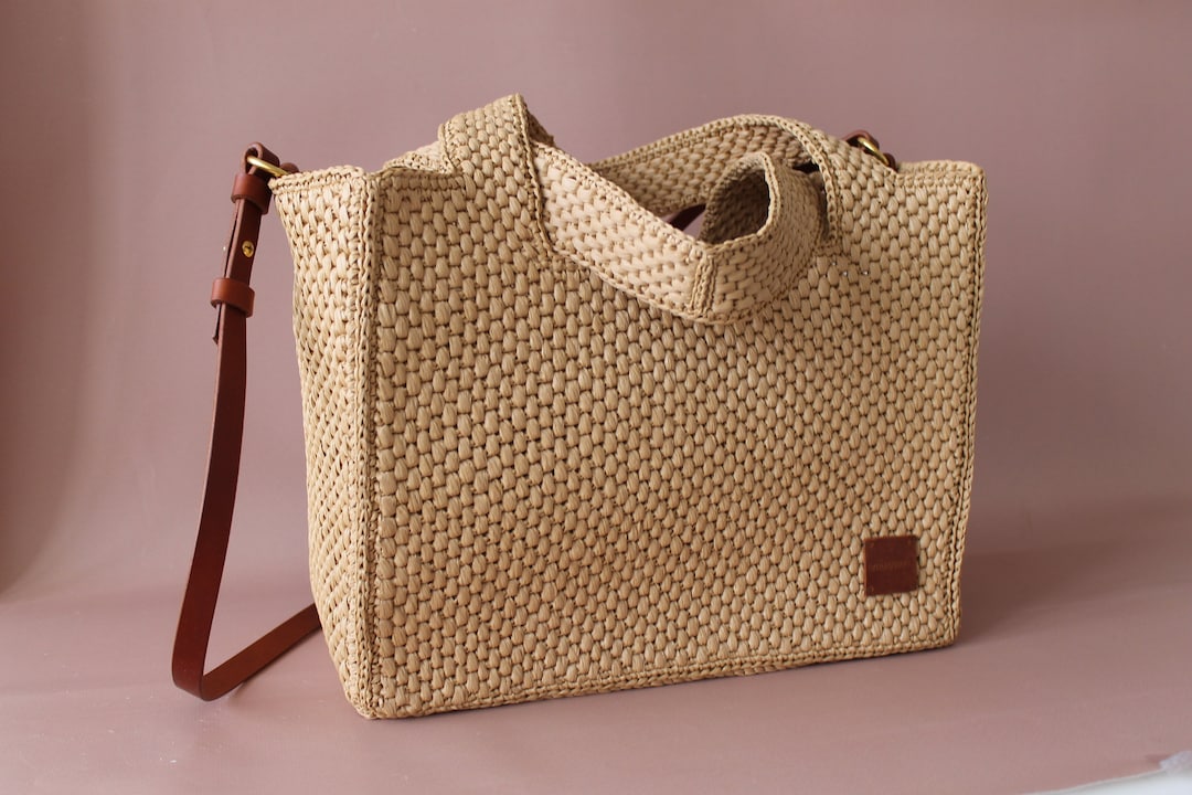 Large Raffia Tote Bag * Large Straw Tote Bag * Raffia Tote Bag * Large ...