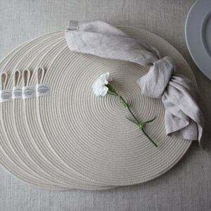 A Set of 4 Custom Placemats in Natural Color,milk Round Placemats for ...