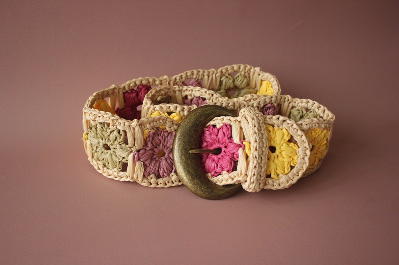 Raffia Flower Belt * Raffia Wide Belt * Women’s Raffia Belt * Boho ...