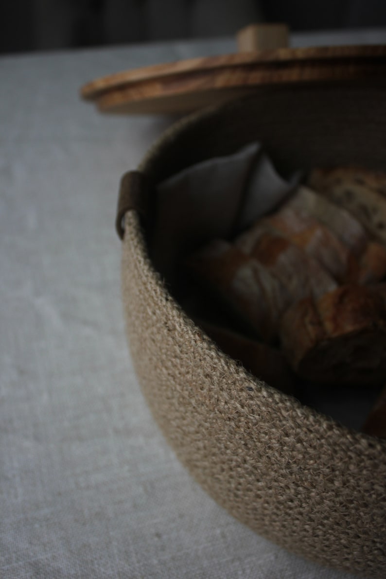 A Round Bread Box With Wooden Lid * Bread Box Countertop * Farmhouse ...
