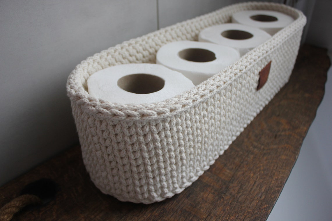 A Freestanding Toilet Paper Holder Toilet Paper Storage Basket ...