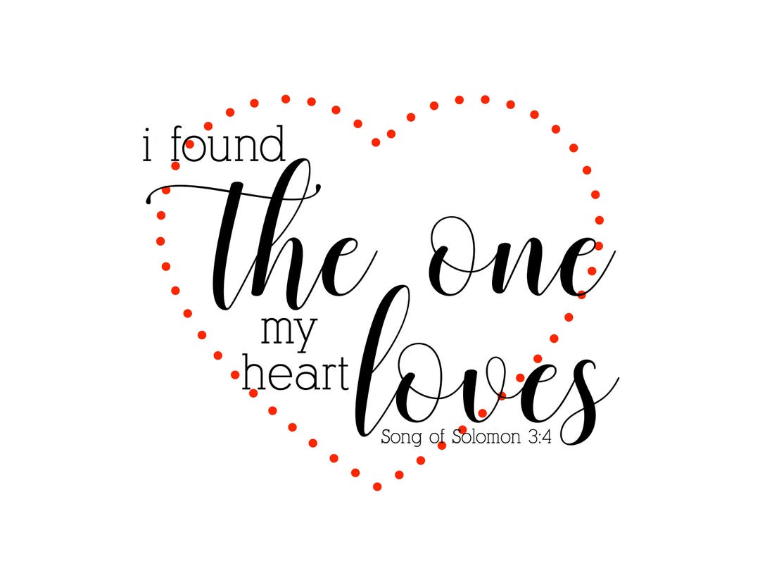 I Found the One My Heart Loves PRINTABLE Digital Download in Black and ...