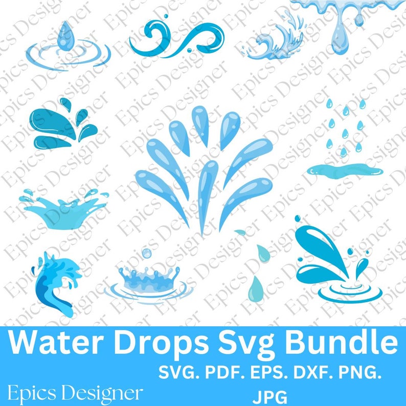Ultimate Water Drops Svg Bundle, Splash Svg, Water Svg, Rain Drops Svg ...