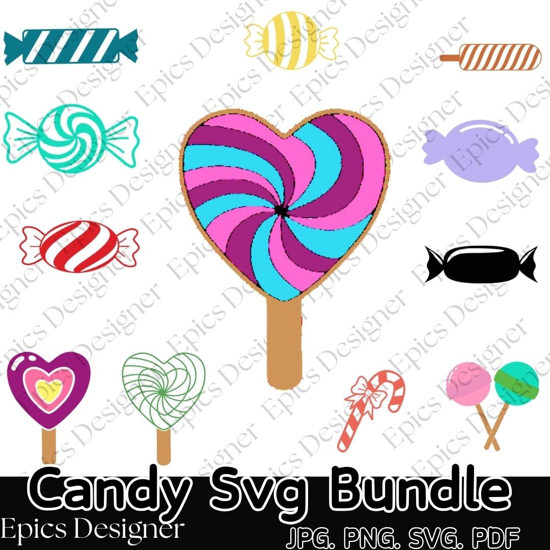 Candy Svg Bundle, Candy Party Svg, Candy Svg, Lollipop Svg, Sweets Svg ...