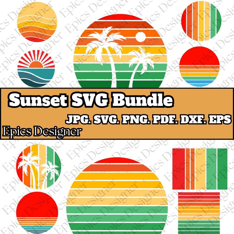 Ultimate Retro Sunset SVG Bundle - Vintage Retro Sunset SVG, Retro ...