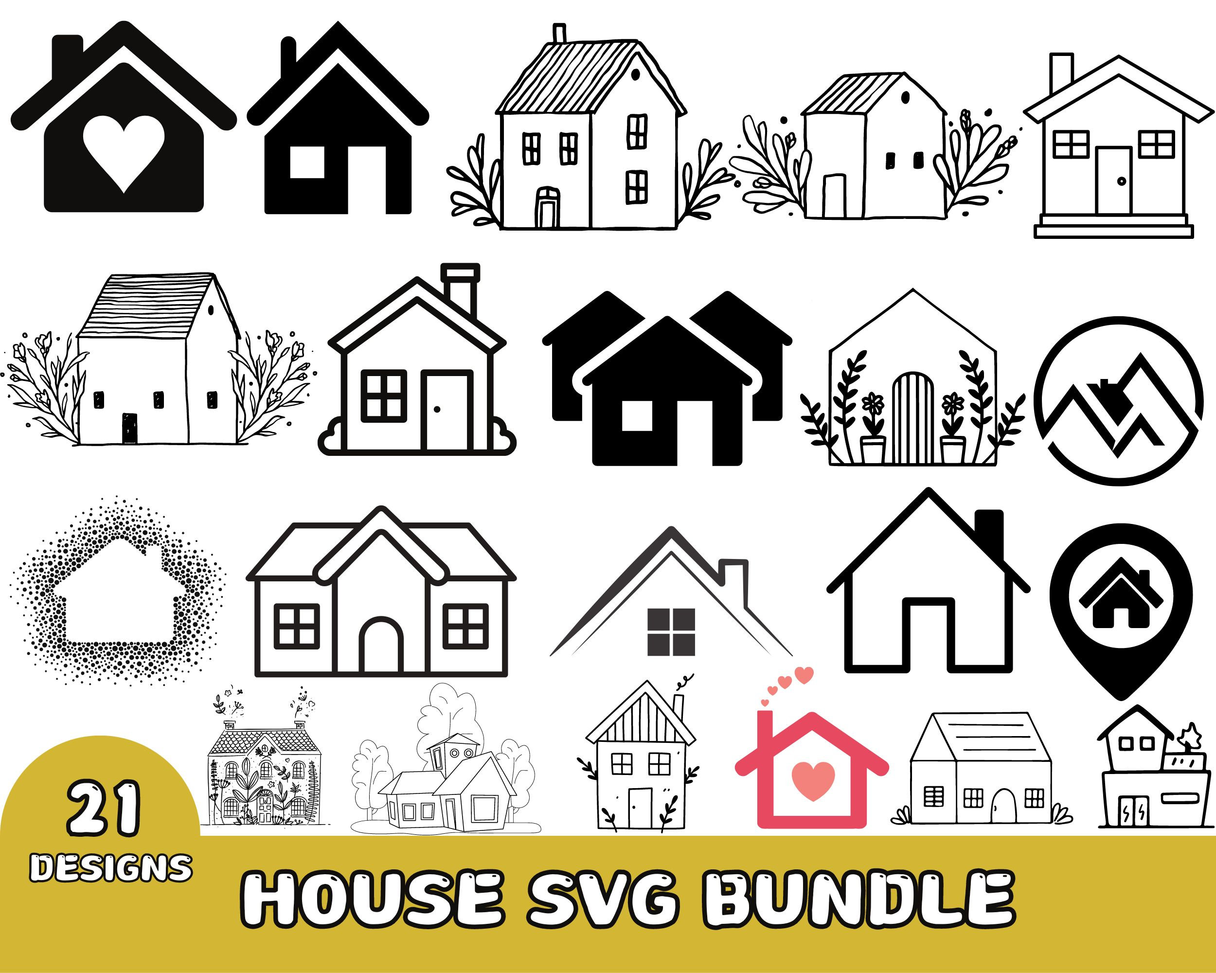 House SVG Bundle: Tiny House, Scandinavian House, Floral & More Instant ...
