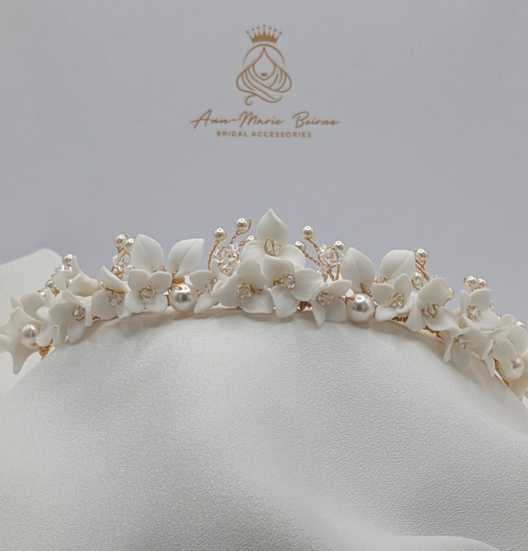 Tiara, Bridal Tiara, Bridal Headband, Flower Tiara, Wedding Tiara ...