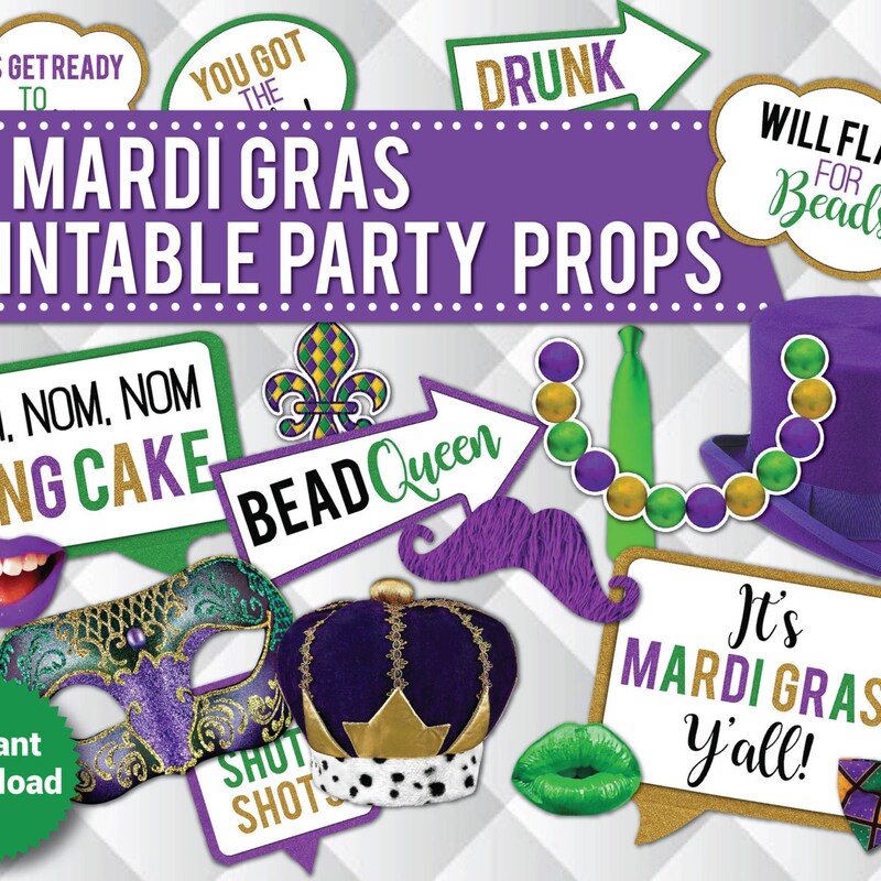 Mardi Gras Printable - Etsy