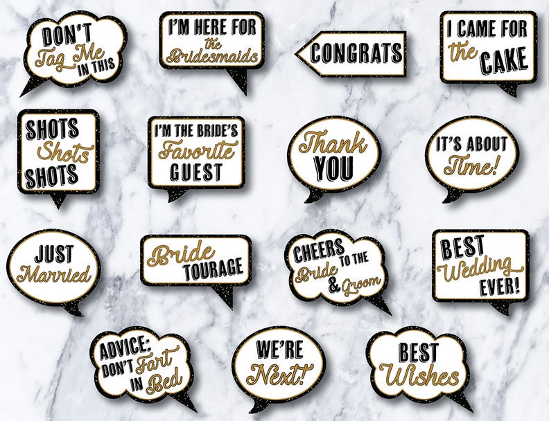 30 PRINTABLE Wedding Photo Booth Props INSTANT DOWNLOAD - Etsy Canada