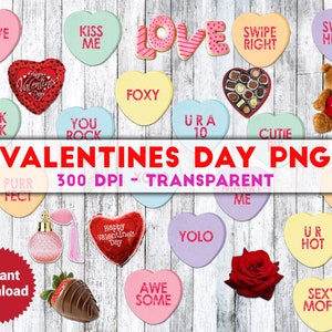 Valentine's Day Hearts / Valentine' S Day Clipart PNG Files, Digital ...