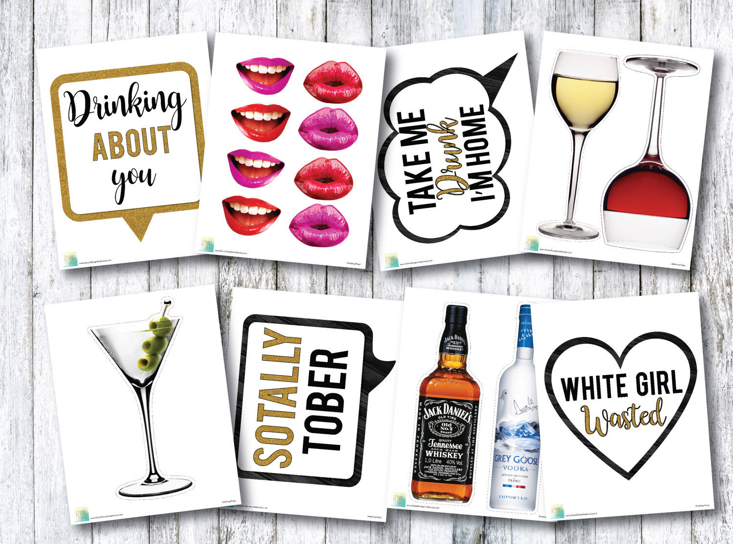 Adult Drinking Photo Booth Props: 40 Printed Party Props - Etsy