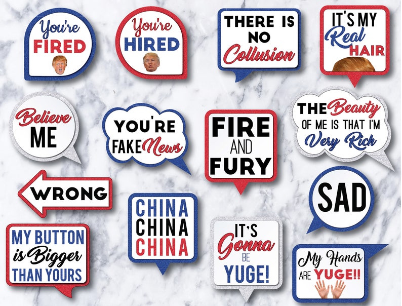 Trump Party Photo Booth Props: 28 Funny Printable Signs (instant ...