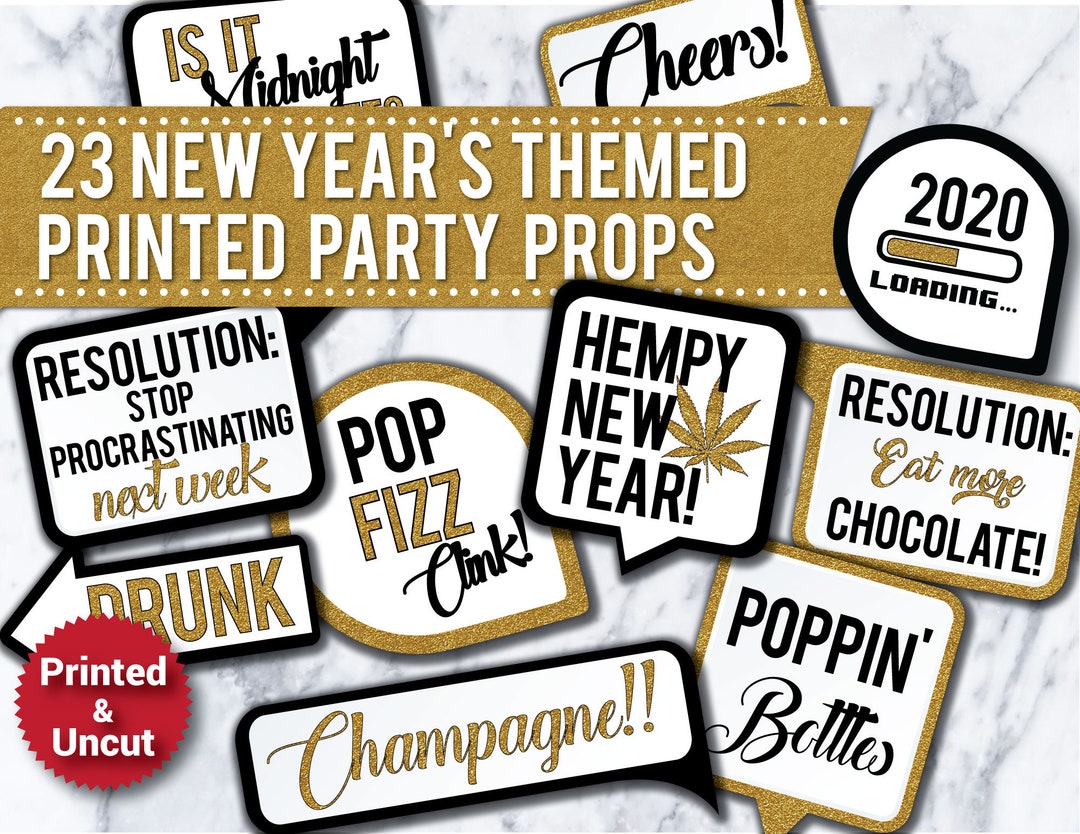 23 New Years Eve 2020 PRINTED & UNCUT Party Photo Booth Props - Etsy
